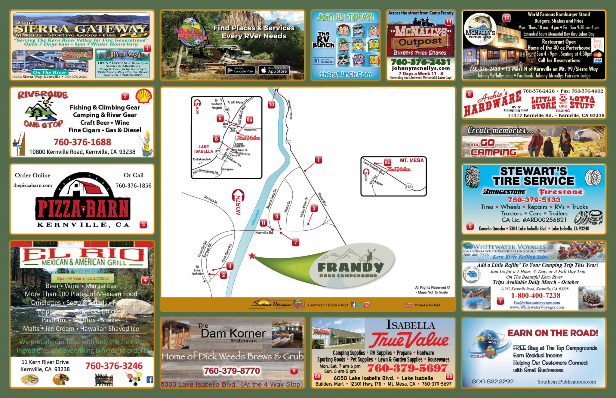 Frandy Park Campground Map | Kernville, CA Camping