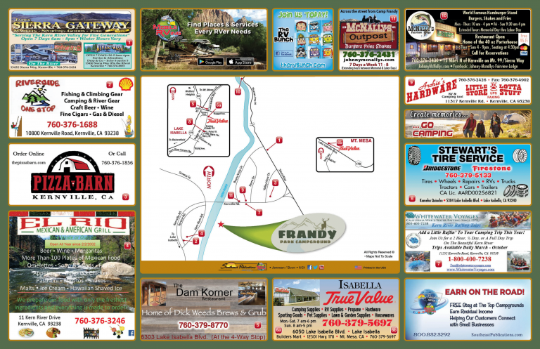 Frandy Park Campground Map | Kernville, CA Camping